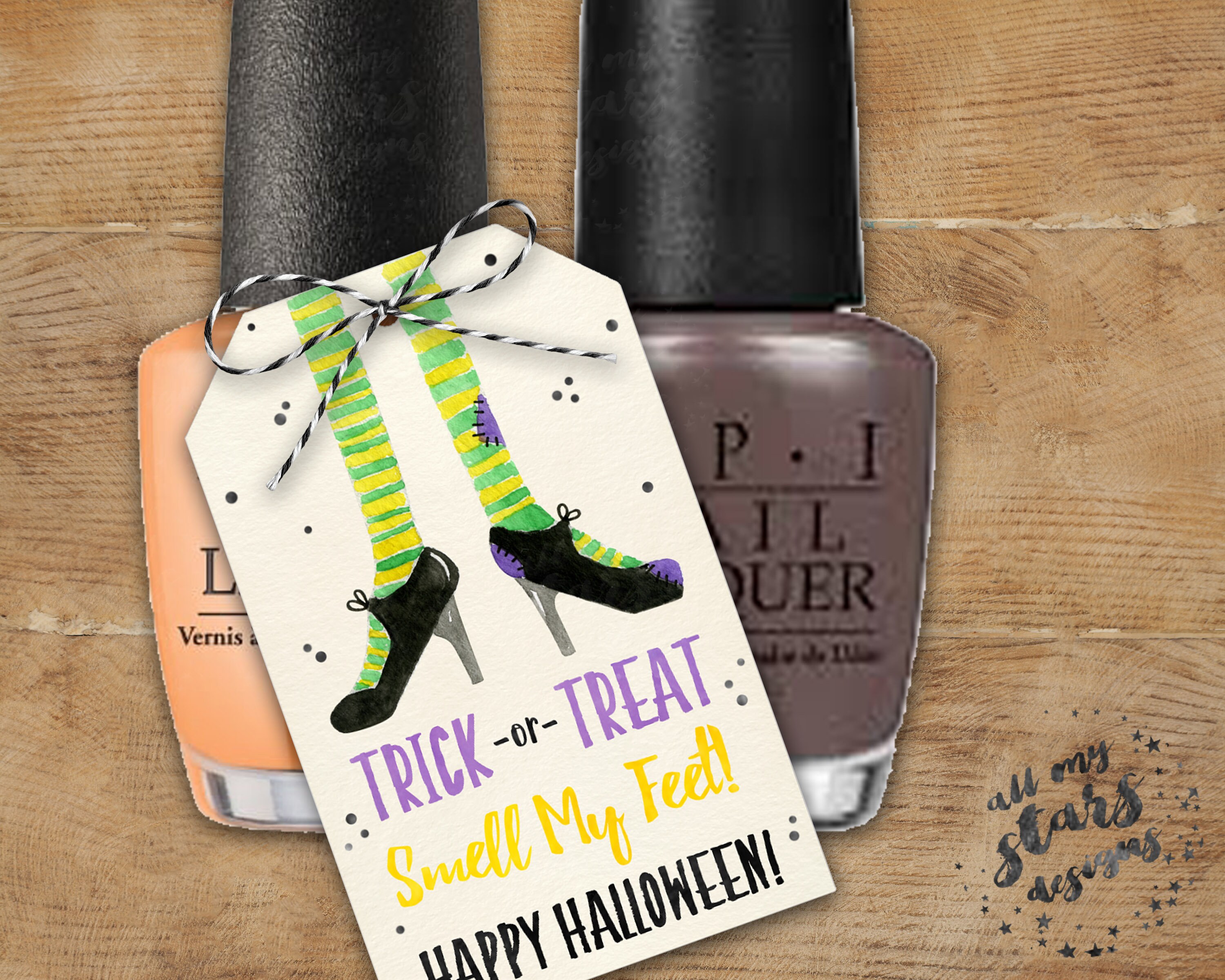 PRINTABLE Trick or Treat Smell My Feet Nail Polish Hanging - Etsy