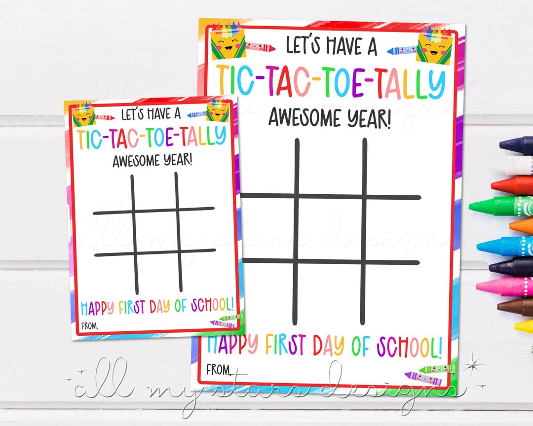 PRINTABLE Let's Have a Tic-tac-toe-tally Awesome Year! Happy First Day ...