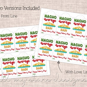 PRINTABLE NACHO Average Dad! Happy Father's Day! Tag | Instant Download ...