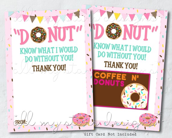 PRINTABLE DONUT Know What I Would Do Without You Gift Card - Etsy