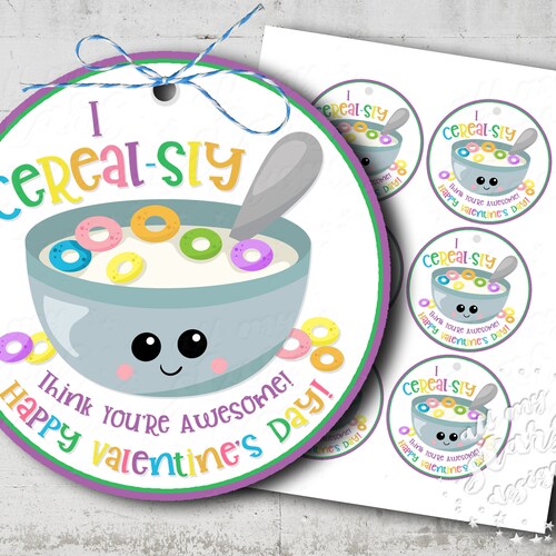 PRINTABLE I CEREAL-SLY Think You're Awesome Happy | Etsy