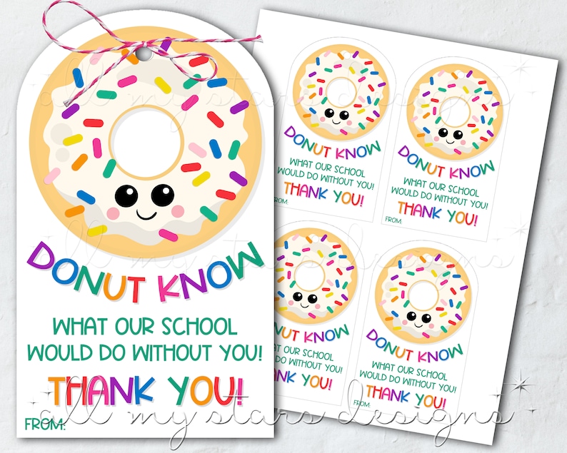 PRINTABLE DONUT Know What Our School Would Do Without You - Etsy