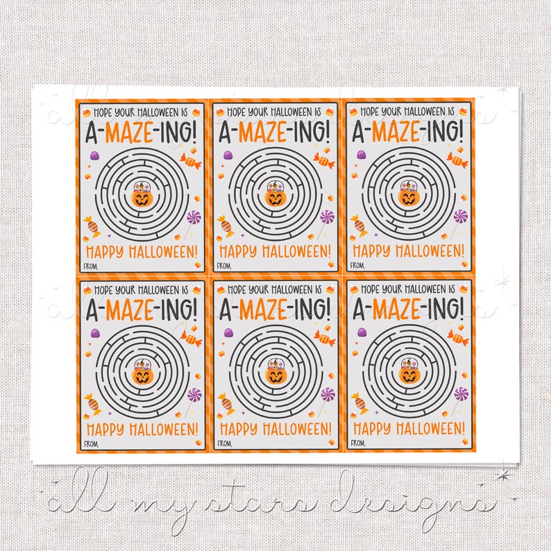 PRINTABLE Hope You Halloween is A-maze-ing! Happy Halloween! Game Card ...