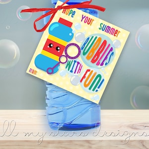 PRINTABLE Hope Your Summer BUBBLES With Fun! Tag | Instant Download ...