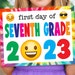 PRINTABLE First Day of Seventh Grade 2023 Emoji Photo Sign Instant ...