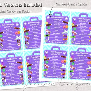 PRINTABLE School Counselor Survival Kit Tag | Instant Download ...