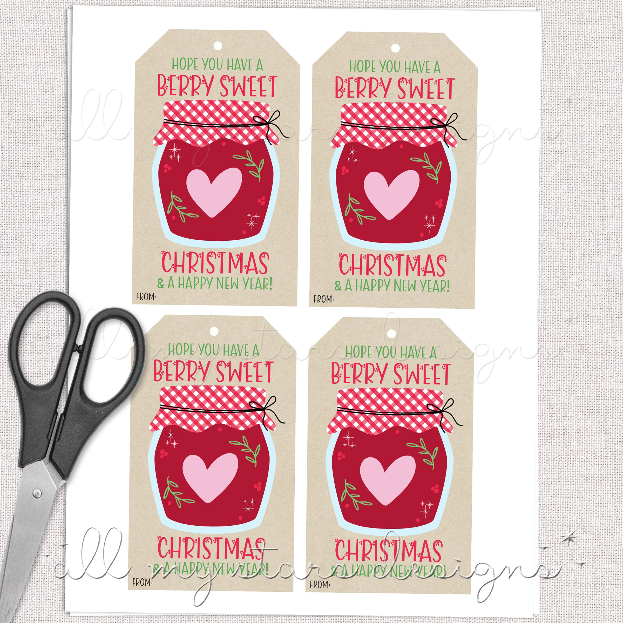 PRINTABLE Hope You Have a Berry Sweet Christmas & a Happy New Year! Jam ...