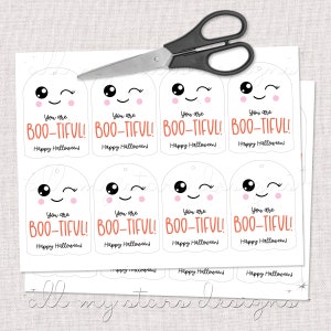 PRINTABLE You Are BOO-TIFUL! Happy Halloween! Cute Ghost Gift Tag ...