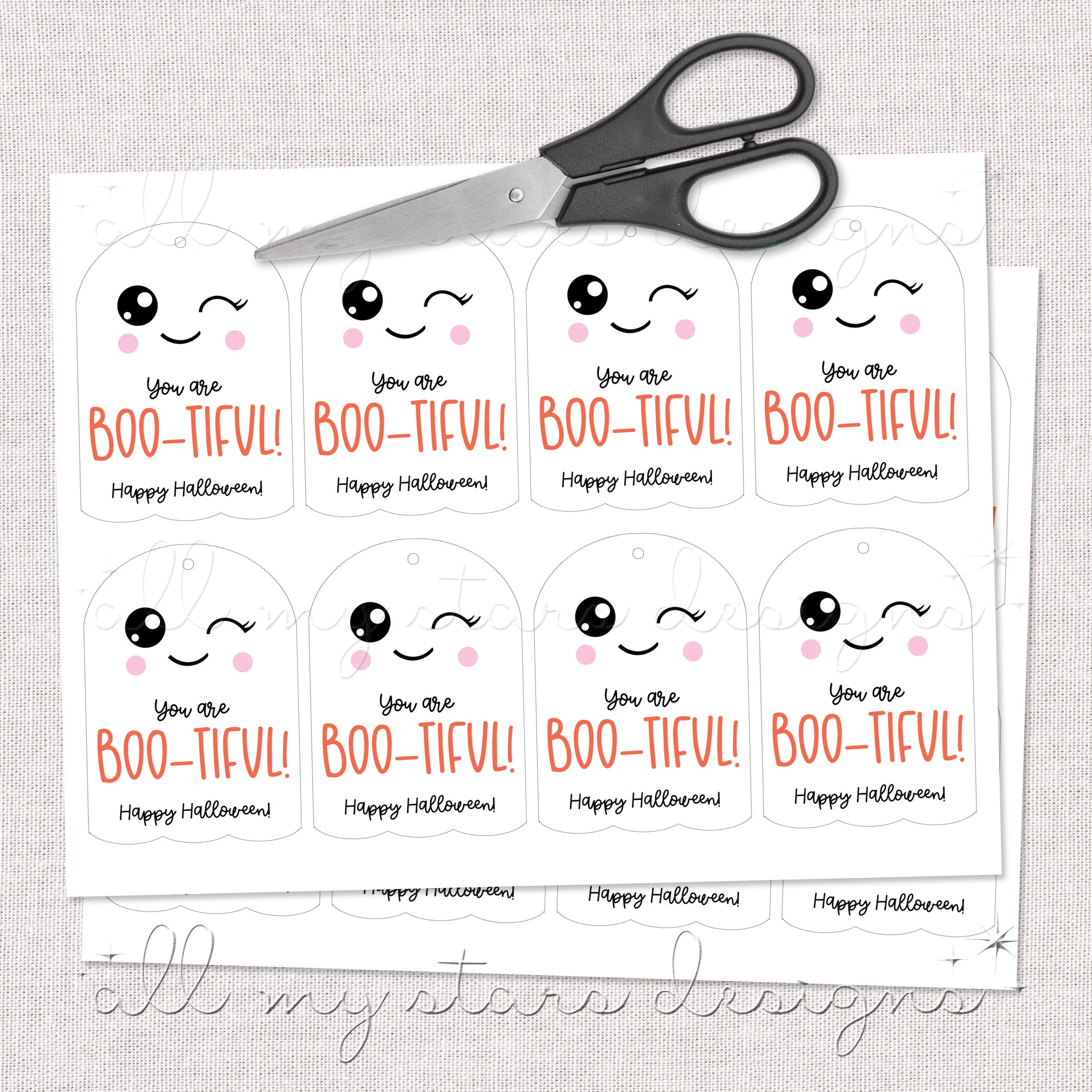 PRINTABLE You Are BOO-TIFUL! Happy Halloween! Cute Ghost Gift Tag ...
