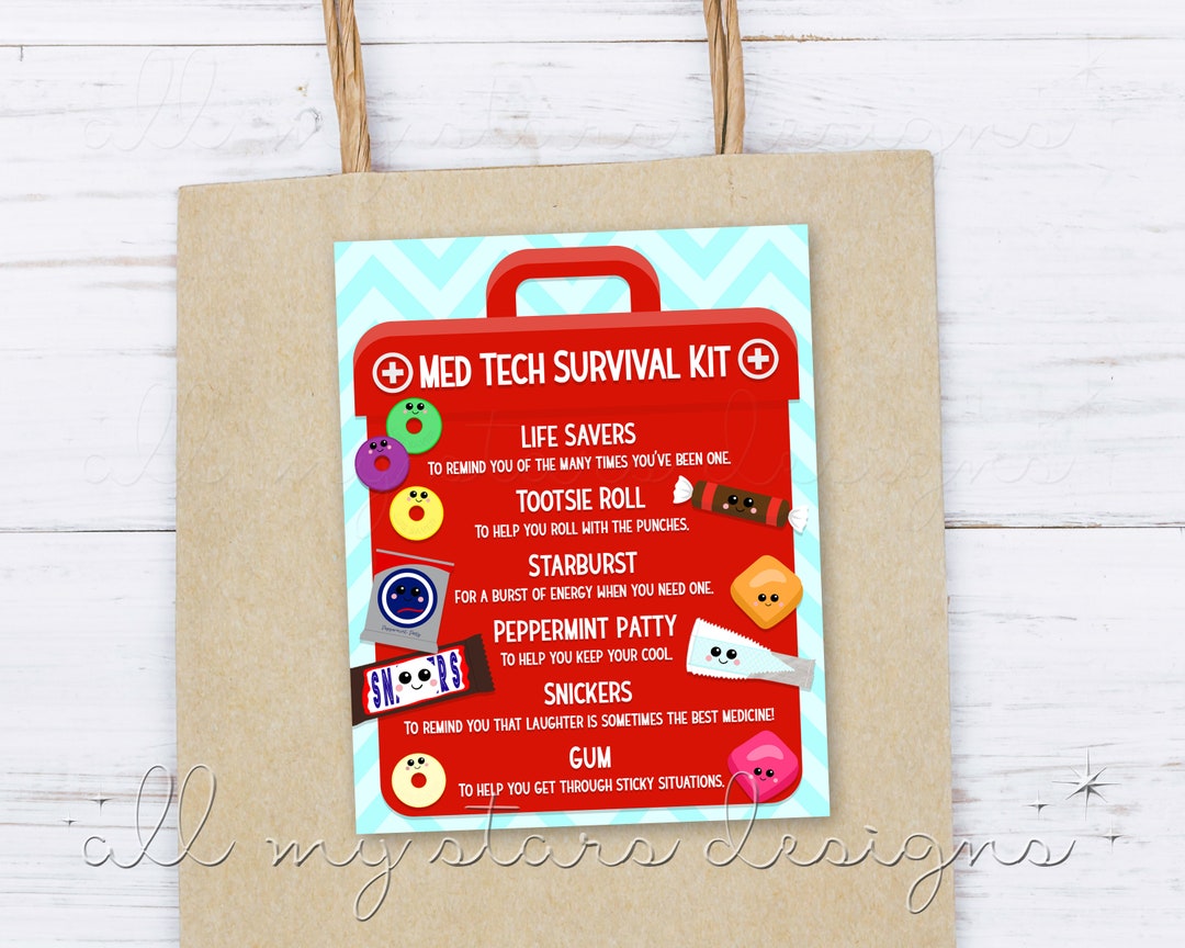 PRINTABLE Med Tech Survival Kit Tag | Instant Download | Best Medicine ...