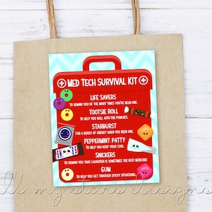 PRINTABLE Med Tech Survival Kit Tag | Instant Download | Best Medicine ...