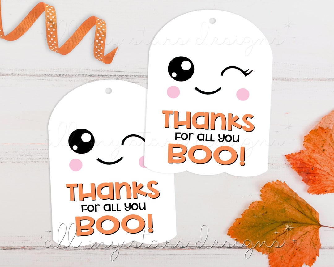 PRINTABLE Thanks for All You BOO! Cute Ghost Gift Tag | Instant ...