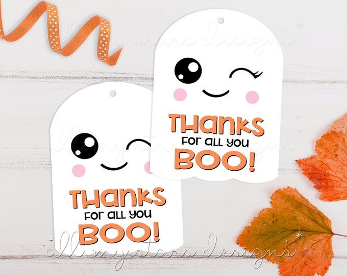 PRINTABLE You've Been Booed! Happy Halloween! Cute Ghost Gift Tag ...