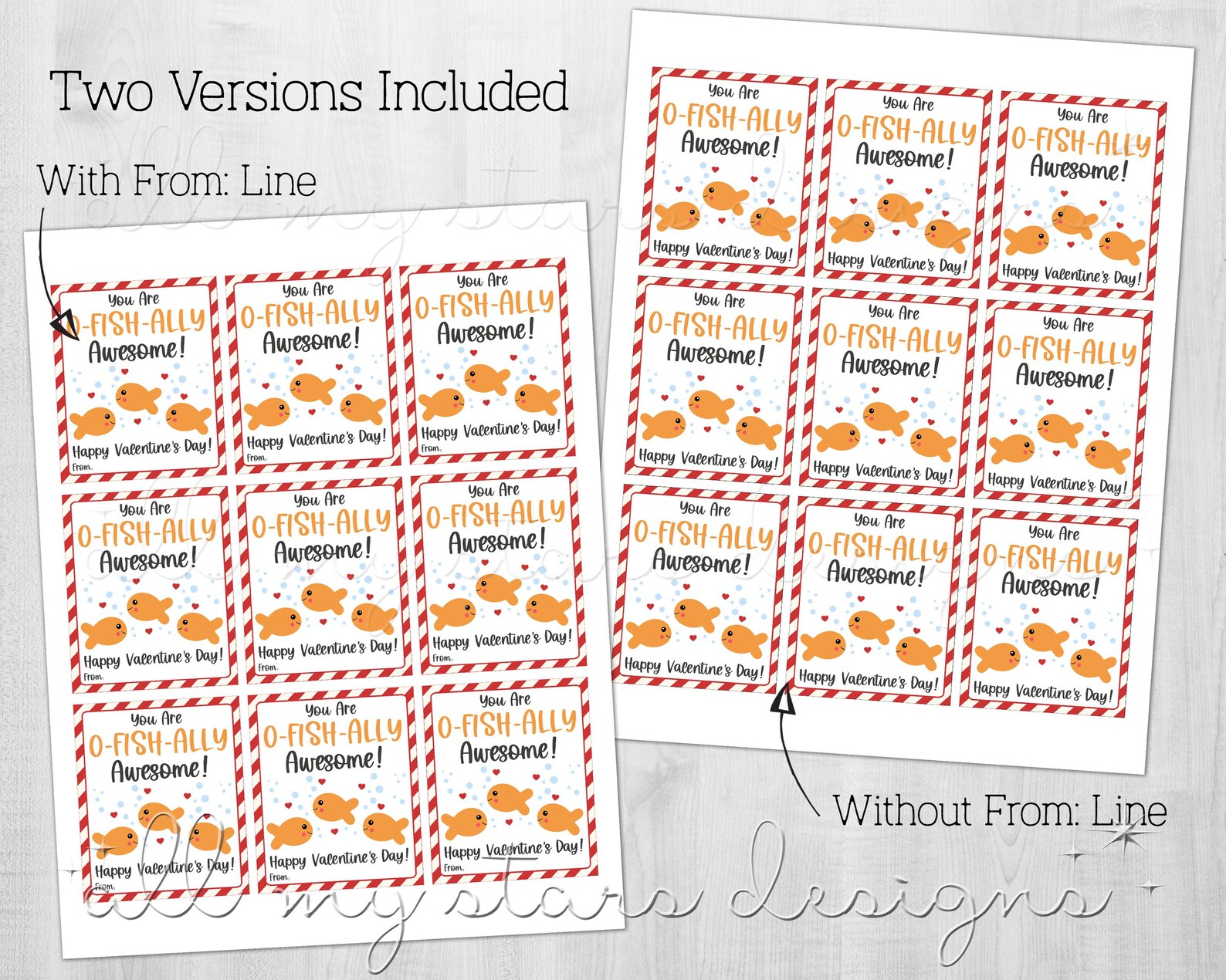 PRINTABLE You Are O-FISH-ALLY Awesome! Happy Valentine's Day! Goldfish ...