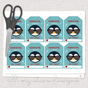 PRINTABLE Valentine, I Think You're so Cool Sunglasses Tag Instant ...