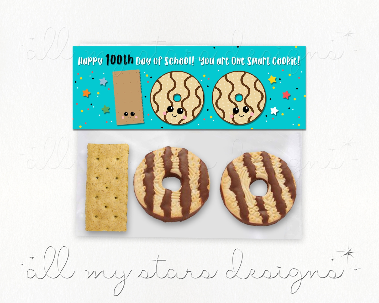 PRINTABLE Happy 100th Day of School You Are One Smart Cookie - Etsy