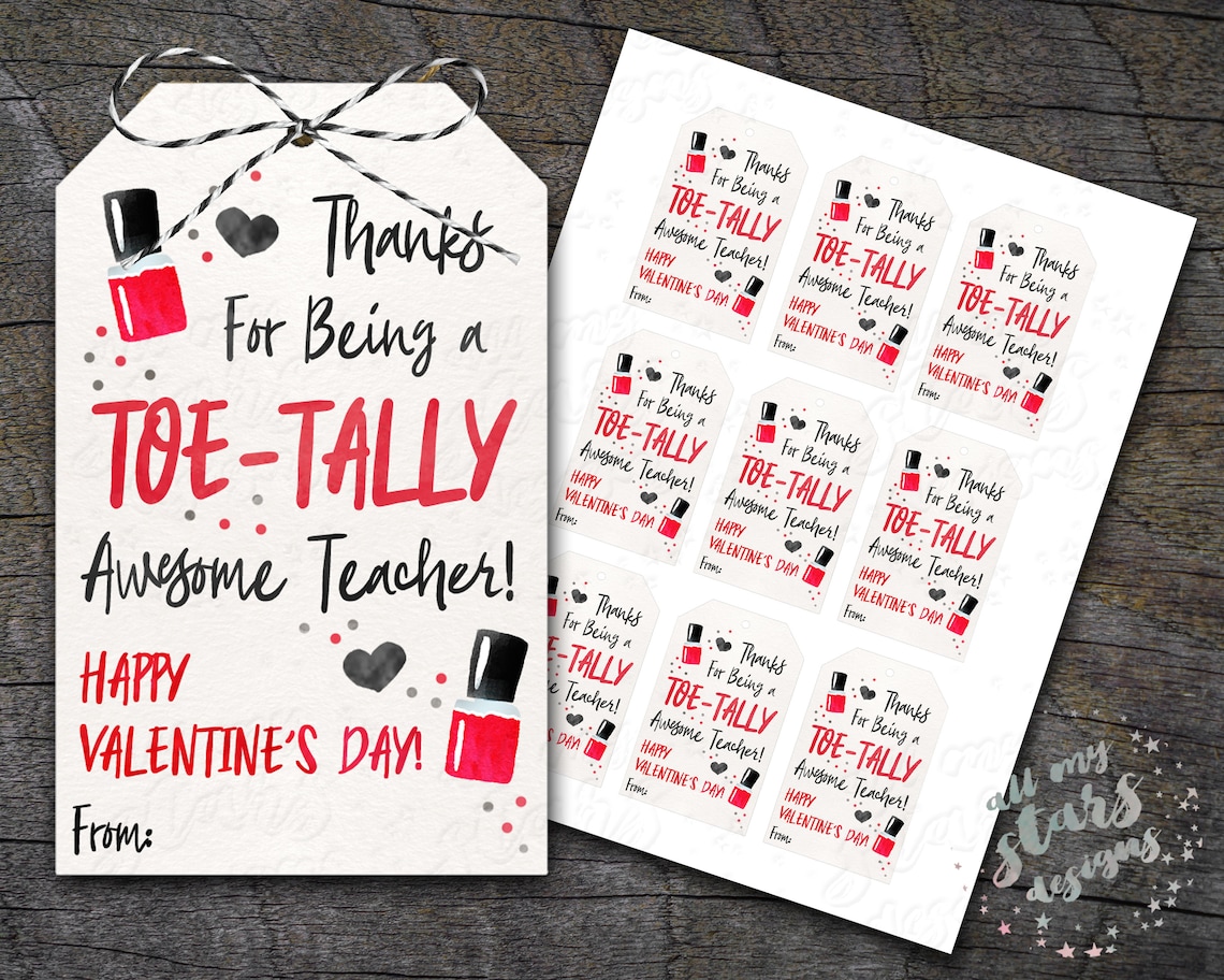 PRINTABLE Thanks for Being a TOE-TALLY Awesome Teacher - Etsy