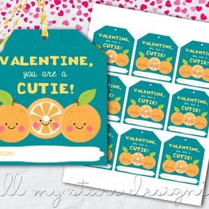 PRINTABLE Valentine, You Are a Cutie! Orange Gift Tag | Instant ...