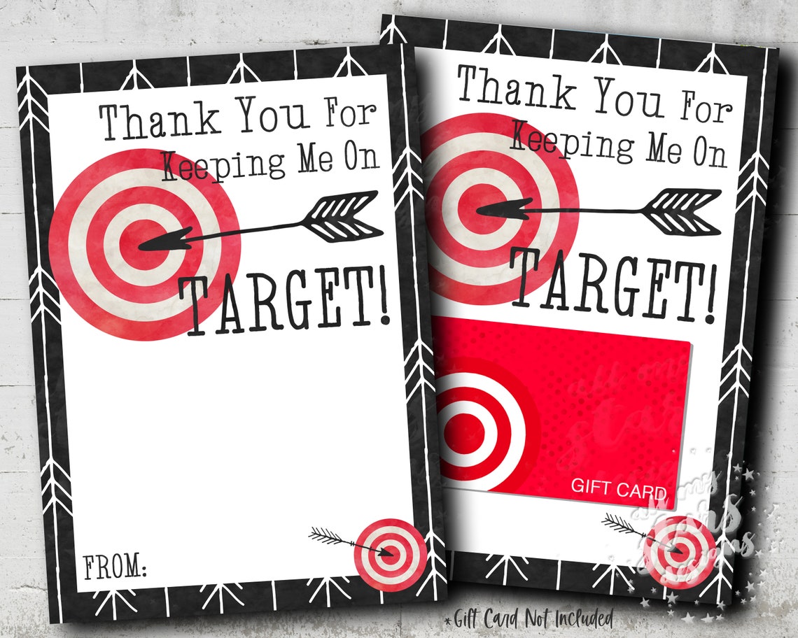 PRINTABLE Thank You for Keeping Me on TARGET Gift Card Holder | Etsy