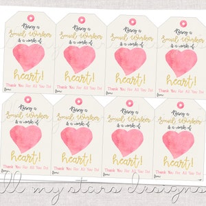 PRINTABLE Being a Social Worker is a Work of Heart! Watercolor Heart ...