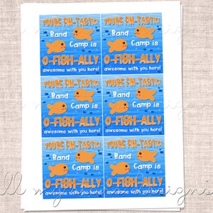 PRINTABLE You're FIN-TASTIC! Band Camp is O-fish-ally Awesome With You ...