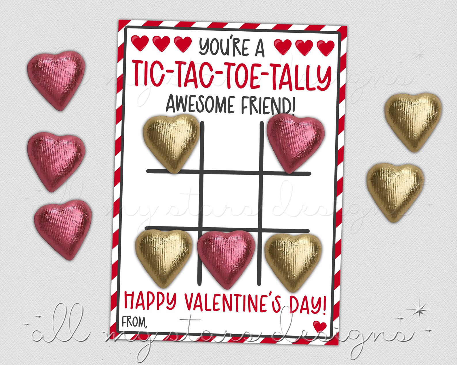 PRINTABLE You're a Tic-tac-toe-tally Awesome Friend Happy - Etsy