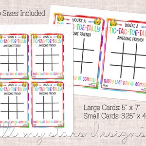 PRINTABLE You're a Tic-tac-toe-tally Awesome Friend! Happy Last Day of ...
