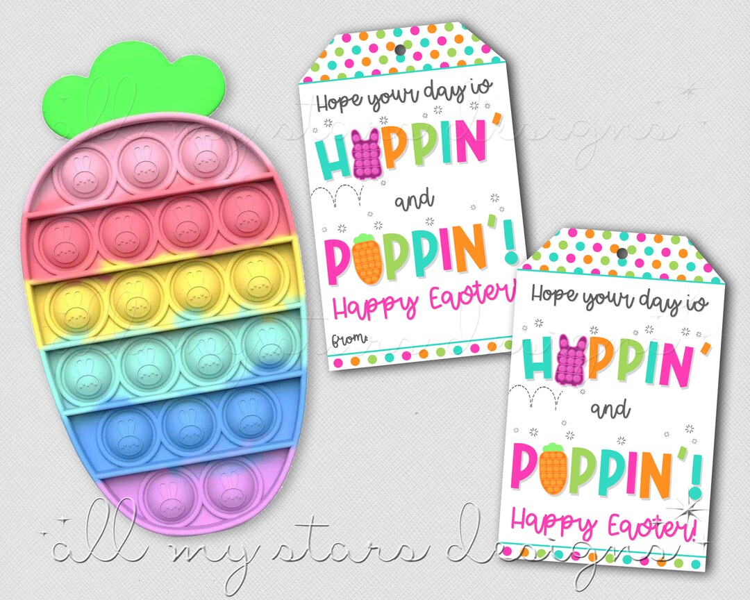 PRINTABLE Hope Your Day is HOPPIN' and POPPIN'! Happy Easter! Tag ...