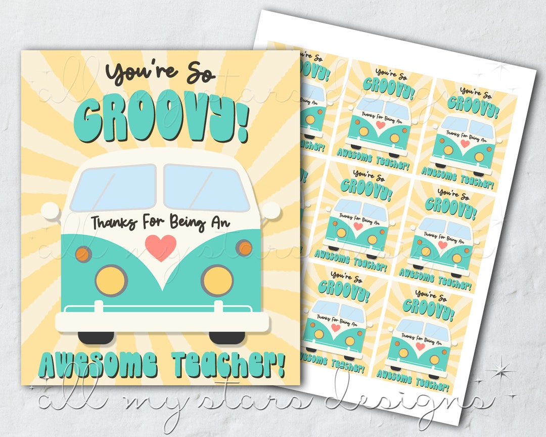 PRINTABLE You're so GROOVY Thanks for Being an Awesome - Etsy