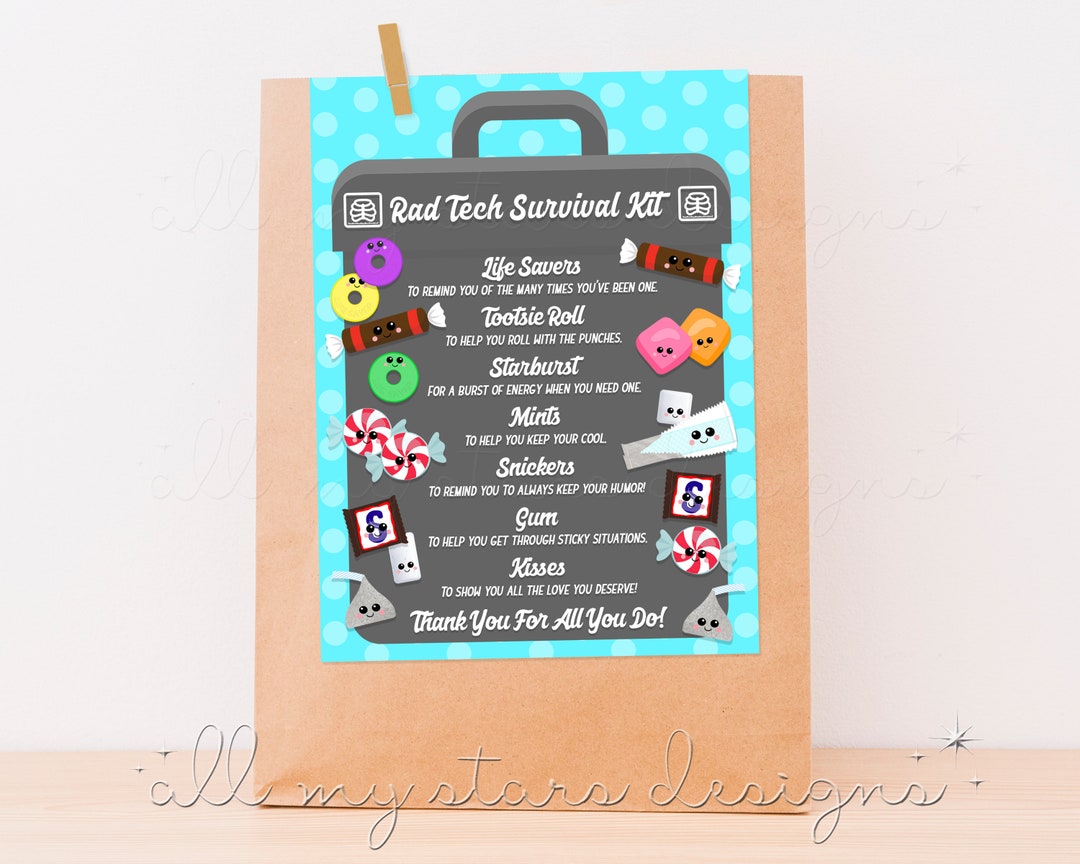 PRINTABLE Rad Tech Survival Kit Tags | Instant Download | Candy Goody ...