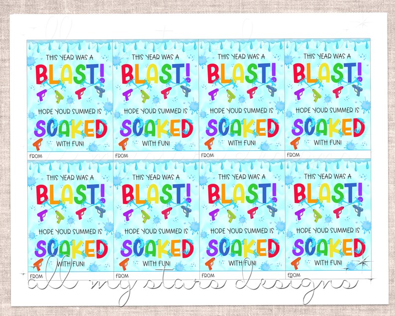 PRINTABLE This Year Was a BLAST! Hope Your Summer is SOAKED With Fun ...