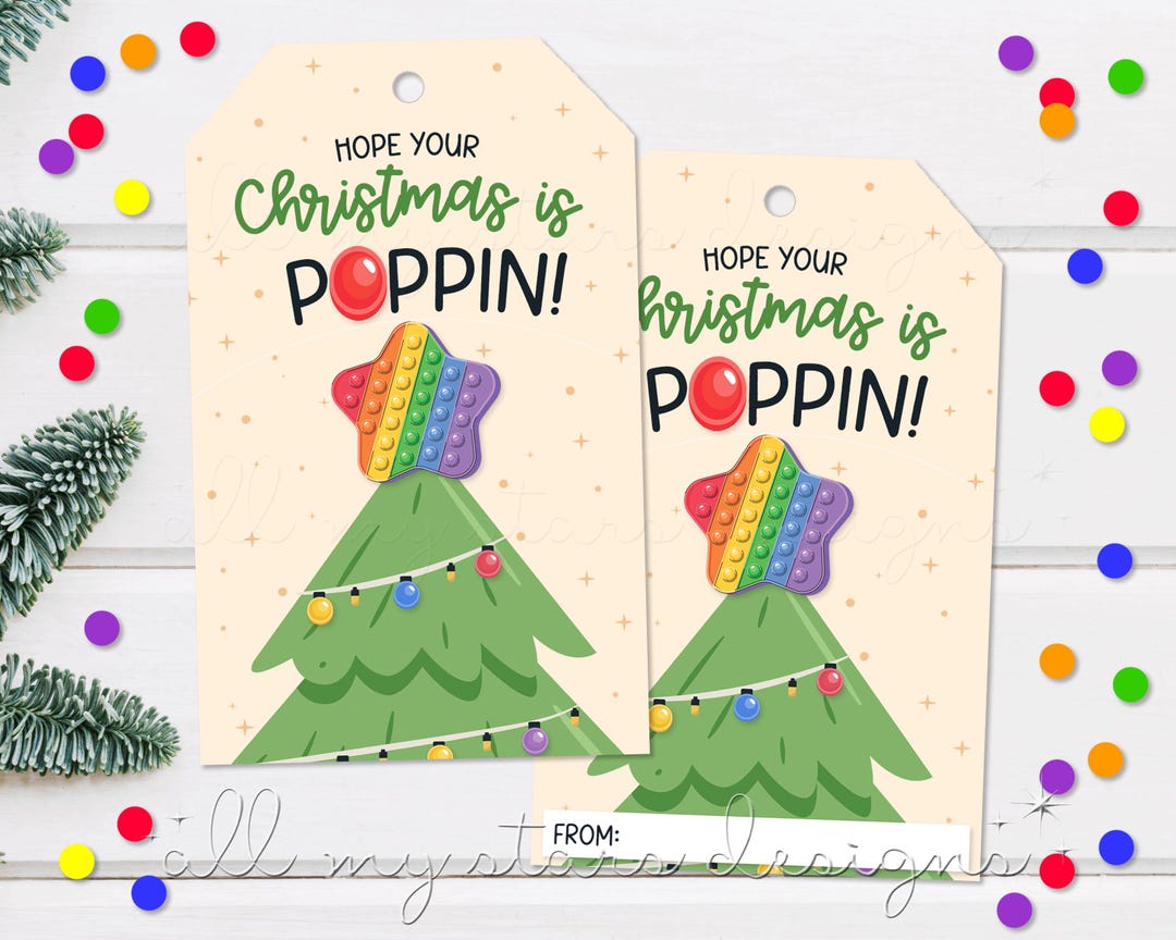 PRINTABLE Hope Your Christmas is POPPIN' Gift Tag Instant Download Pop ...