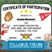 Printable Baseball Participation Certificate Sports Award INSTANT ...