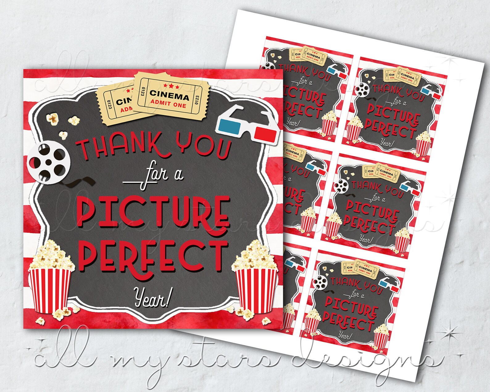 PRINTABLE Thank You for a Picture Perfect Year Tag Instant - Etsy