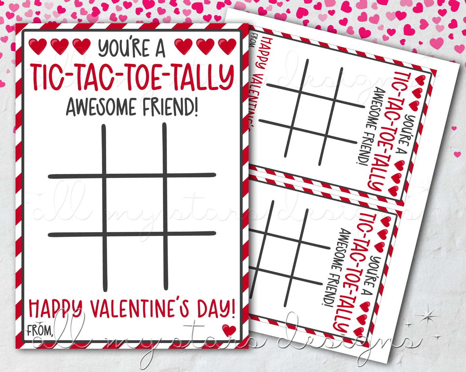 PRINTABLE You're a Tic-tac-toe-tally Awesome Friend Happy - Etsy