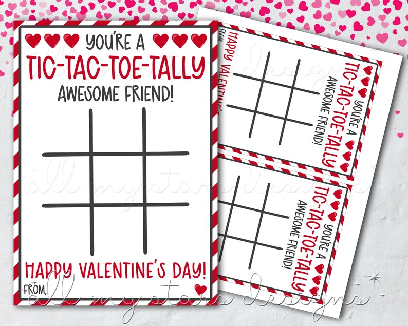 PRINTABLE You're a Tic-tac-toe-tally Awesome Friend Happy - Etsy