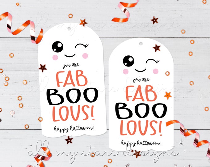 PRINTABLE You've Been Booed! Happy Halloween! Cute Ghost Gift Tag ...