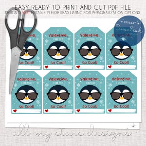 PRINTABLE Valentine, I Think You're so Cool! Sunglasses Tag | Instant ...