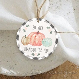 PRINTABLE so Very Thankful for You! Pumpkin Gift Tag | Instant Download ...