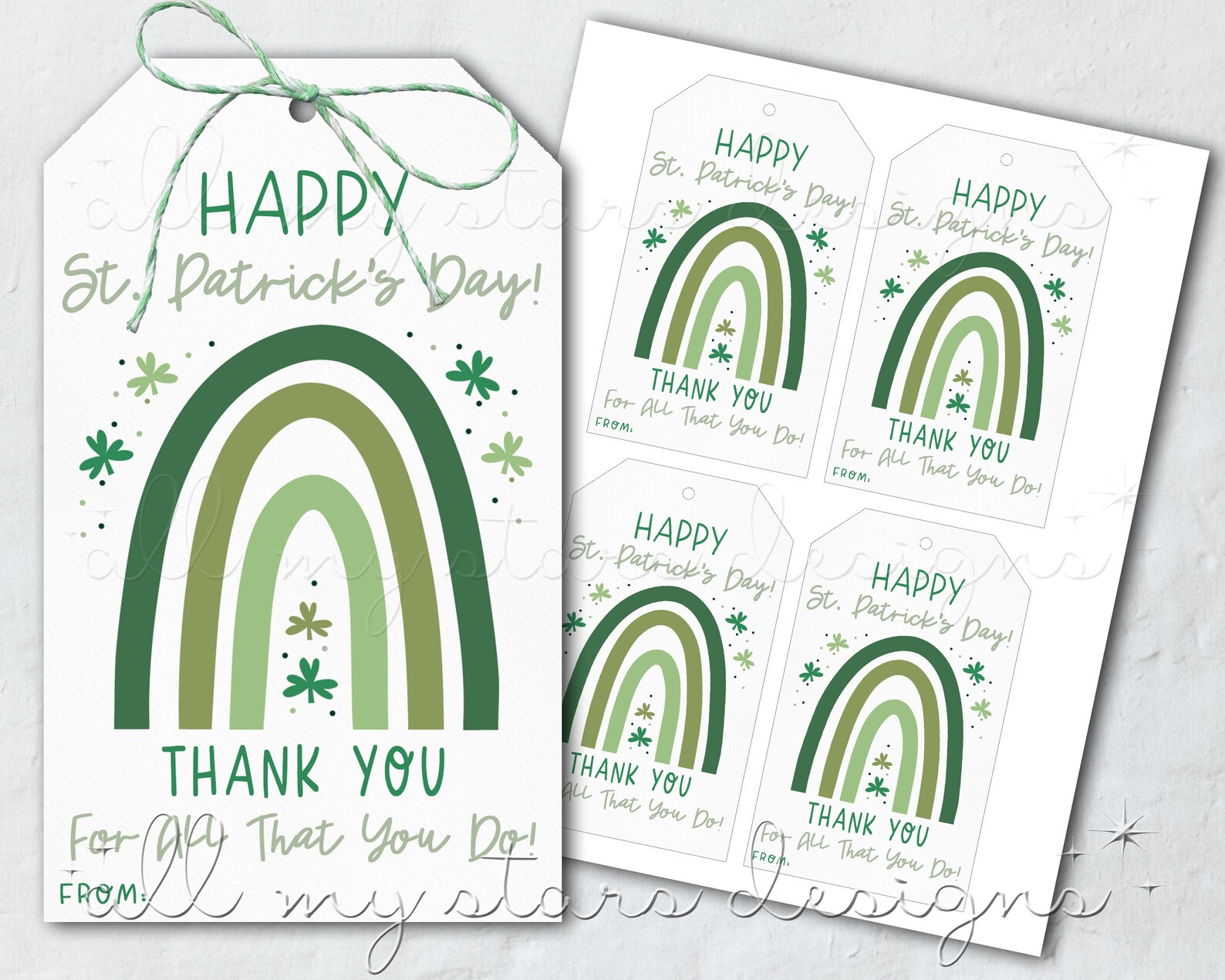 PRINTABLE Happy St. Patrick's Day! Thank You for All You Do! Green ...