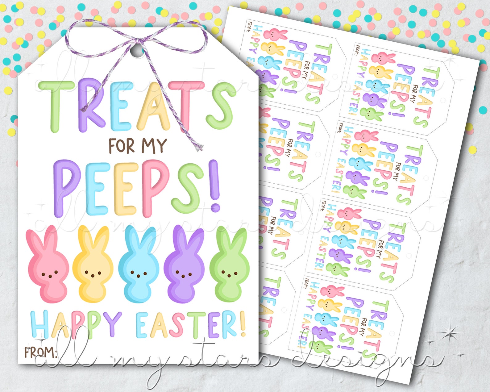 PRINTABLE Treats for My PEEPS Happy Easter Cute Easter - Etsy