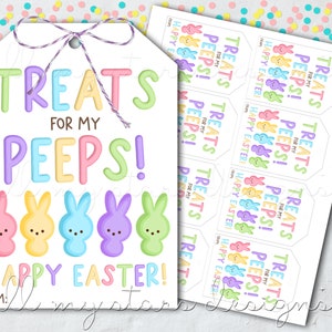 PRINTABLE Treats for My PEEPS ! Happy Easter! Cute Easter Bunny Candy ...