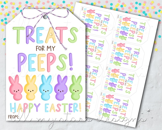 PRINTABLE Treats for My PEEPS Happy Easter Cute Easter | Etsy