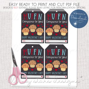 PRINTABLE MUFFIN Compares to You! Happy Valentine's Day Muffin Tag ...