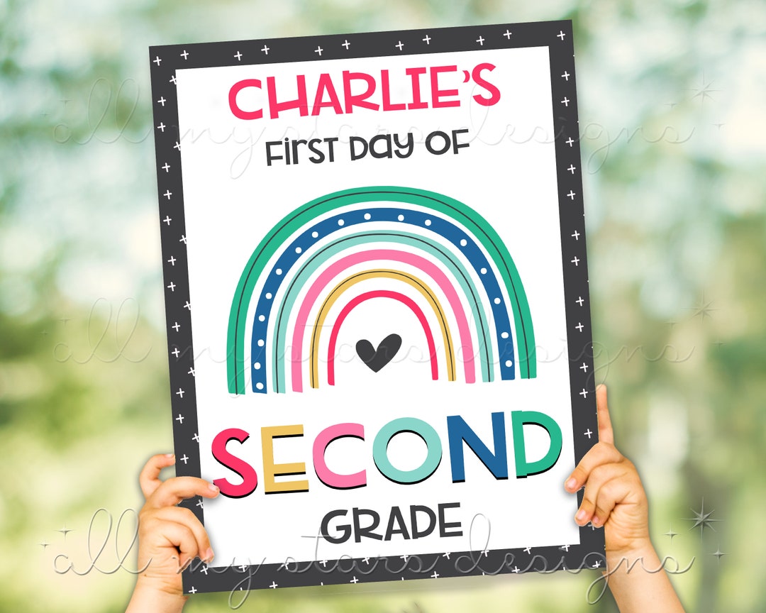 First Day of Second Grade Sign | Instant Download | Editable PDF | Cute ...