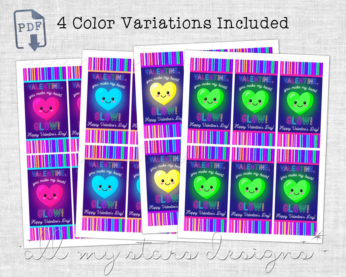 PRINTABLE Valentine, You Make My Heart GLOW! Happy Valentine's Day! Tag ...