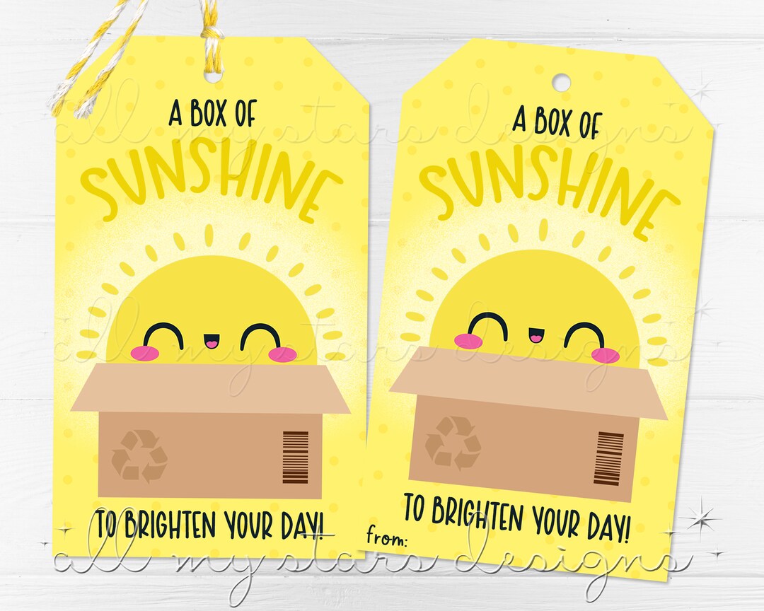 PRINTABLE A Box of SUNSHINE to Brighten Your Day! Tag | Instant ...