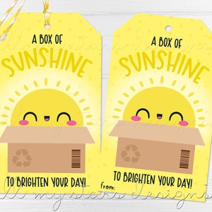 PRINTABLE A Box of SUNSHINE to Brighten Your Day! Tag | Instant ...