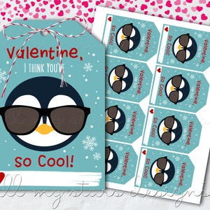 PRINTABLE Valentine, I Think You're so Cool Sunglasses Tag Instant ...