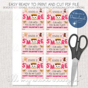PRINTABLE School is S'MORE Fun With You in My Class! Happy Valentine's ...
